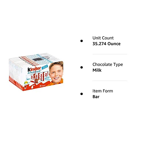 Kinder Chocolate 100g CASE, 8 Bars, 10 Packs – Ferrero EU Product – Nibbleq