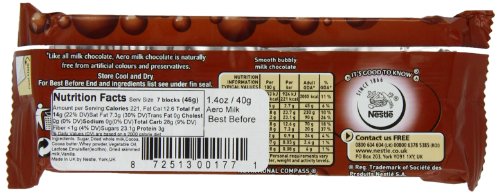 Nestle Aero Milk Chocolate Bar 27g Pack of 12 Rich Milk Chocolate from ...