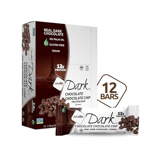 NuGo Dark Chocolate Chip Vegan Protein Bars, Gluten Free, 12 Count ...