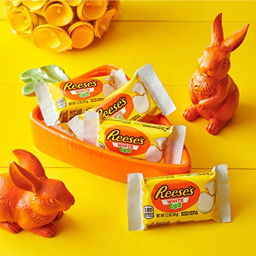 Reese’s White Creme Peanut Butter Eggs, Easter Candy Packs, 1.2 oz (36 ...