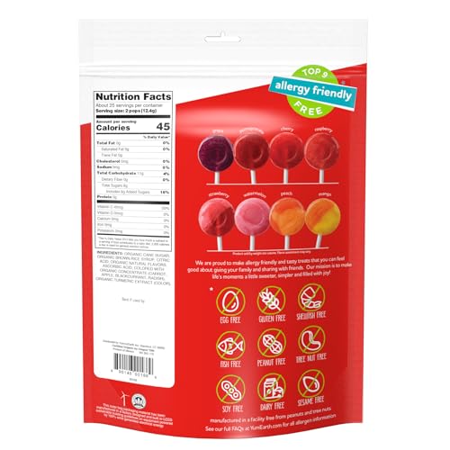 YumEarth Organic Pops Variety Pack, 50 Fruit Flavored Lollipops ...