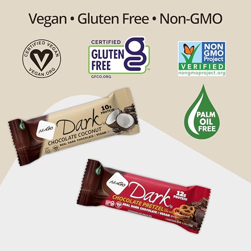 NuGo Dark Chocolate Chip Vegan Protein Bars, Gluten Free, 12 Count ...