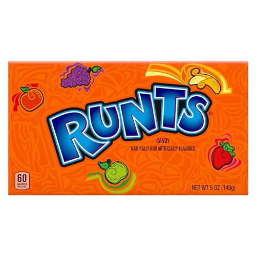 Wonka Runts Hard, Chewy & Fruity Candy, 5oz Theater Boxes (Pack of 12 ...