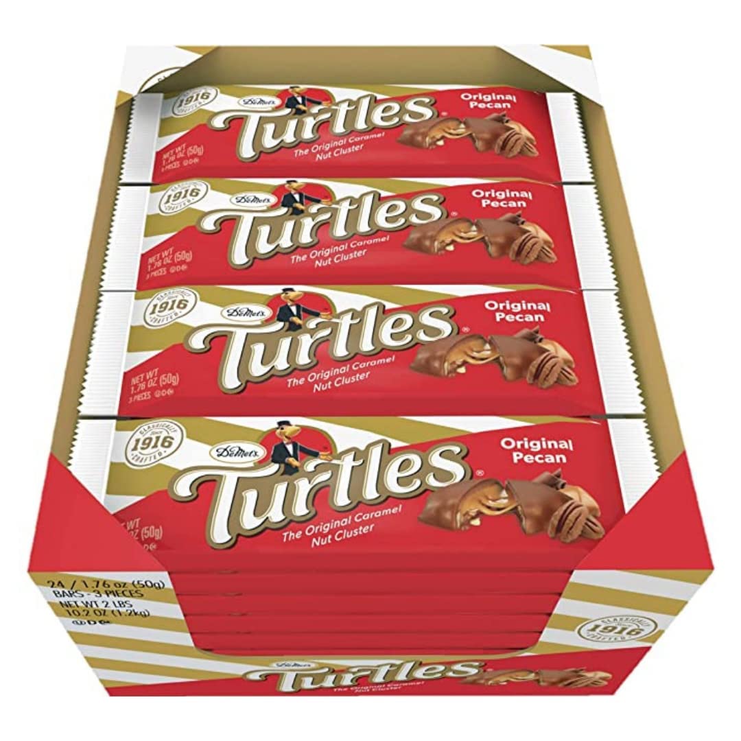 DeMet’s Turtles Milk Chocolate Caramel Nut Cluster Bar, Classic Pecan Clusters, 24 Count – Nibbleq