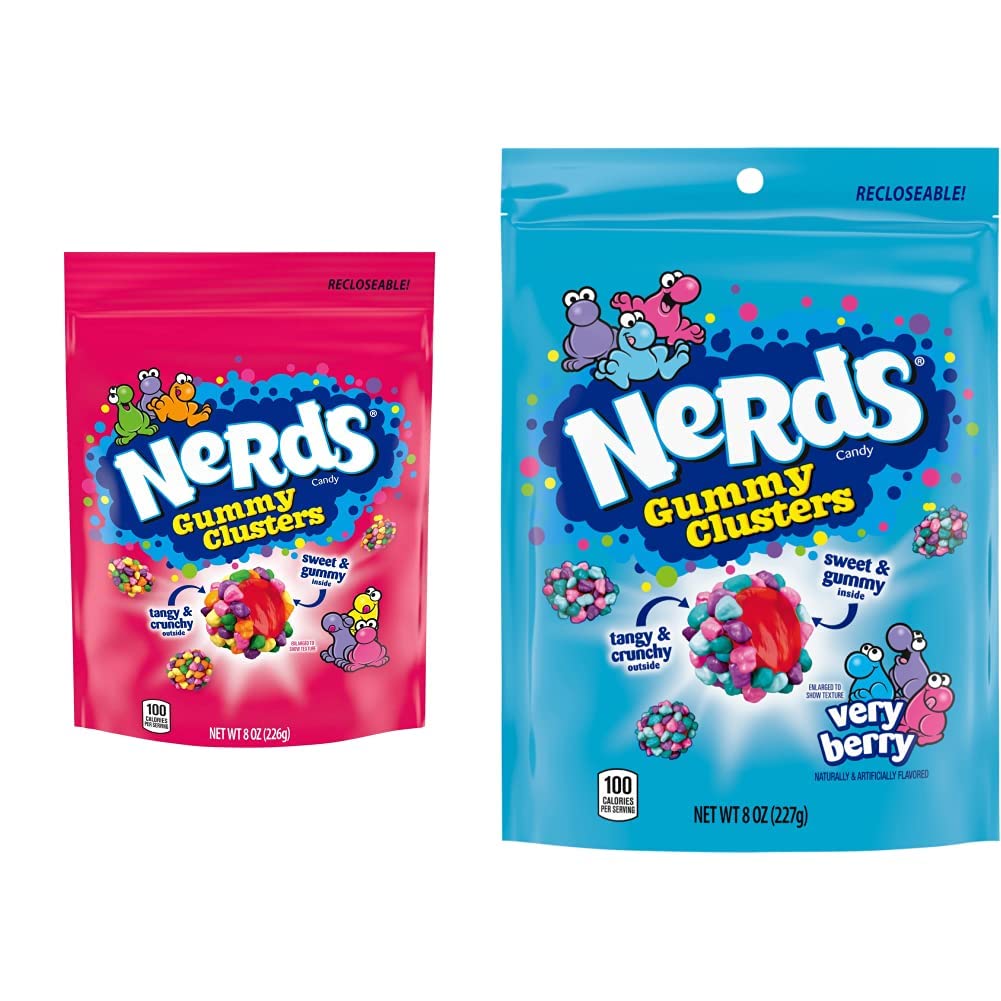 Nerds Gummy Clusters Candy Rainbow Very Berry 8oz (2 Pack) – Nibbleq