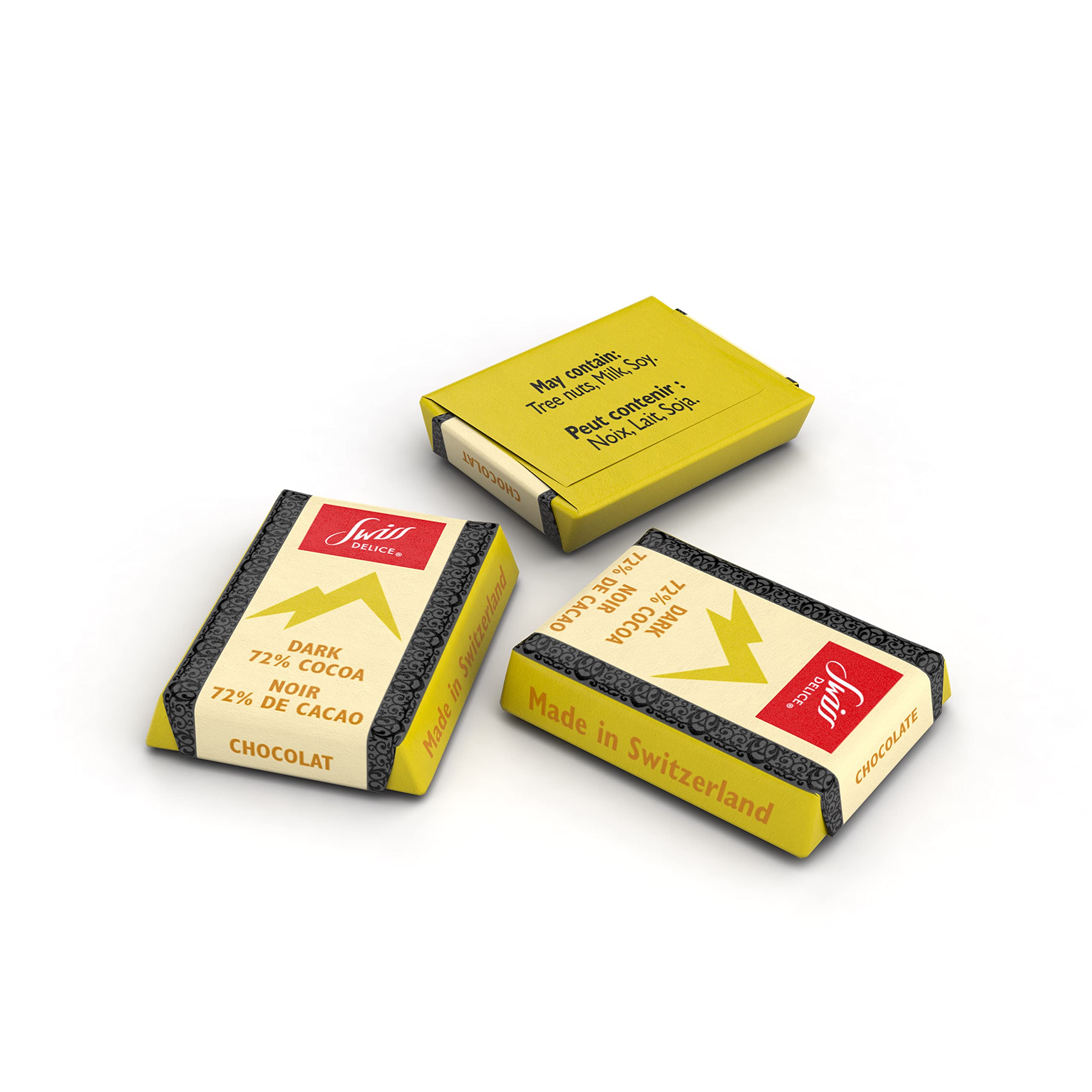 Swiss Delice 72% Dark Chocolate Squares Individually Wrapped 2.8 lb ...