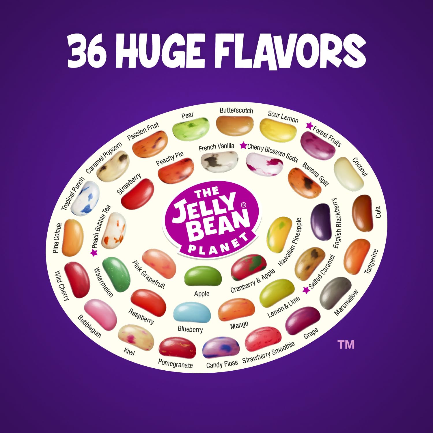 The Jelly Bean Planet 36 Huge Flavors 42.5 oz Jar – Chewy Fruit Candy ...