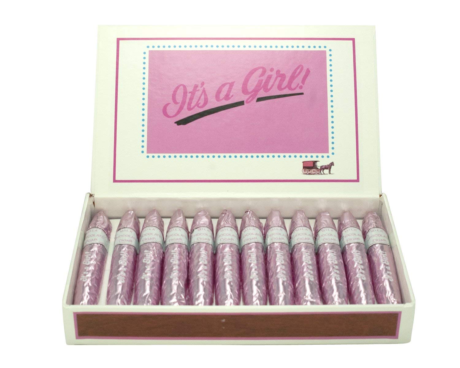 “It’s a Girl Pink Chocolate Cigars – 24 Count Box” – Nibbleq
