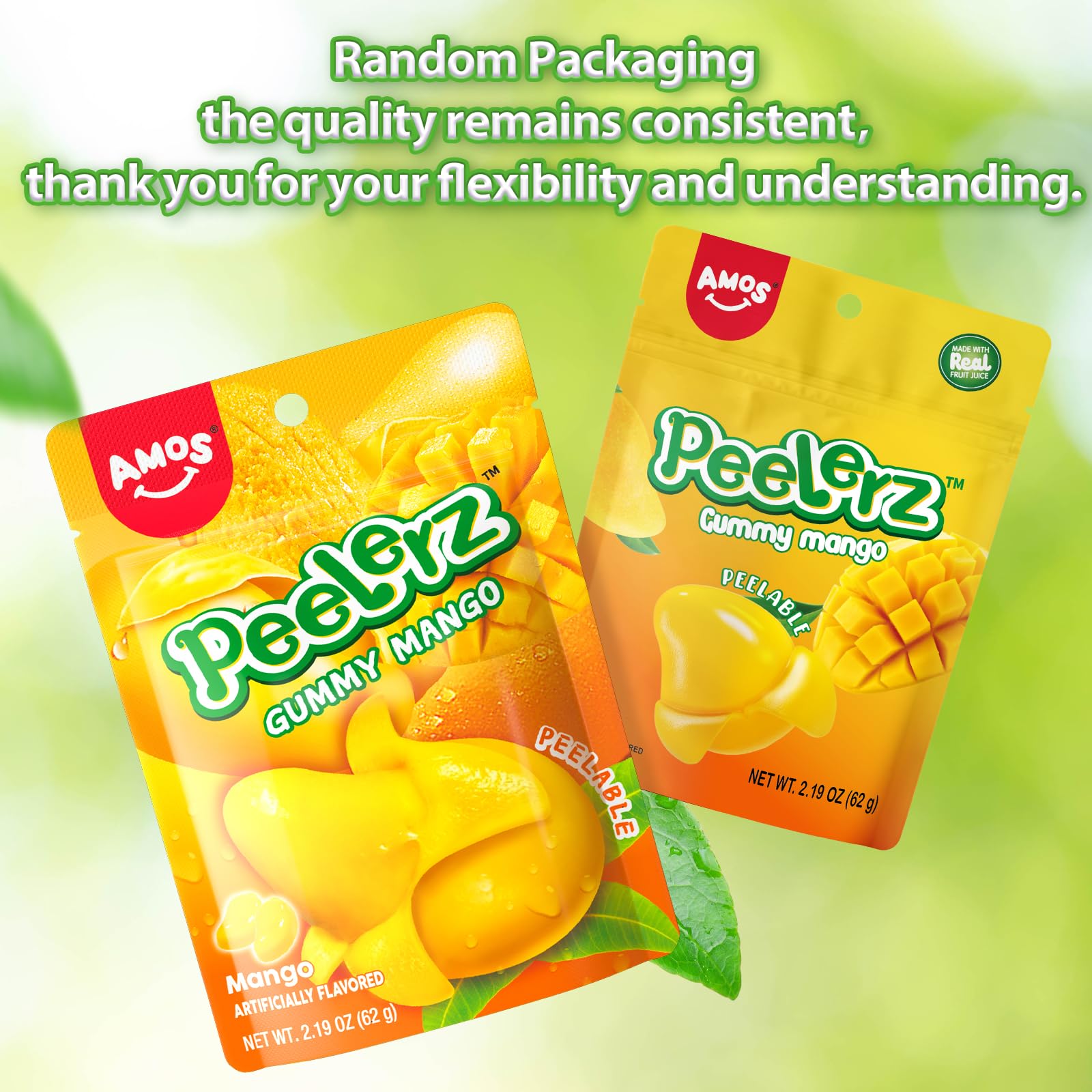 Peelable Mango Candy, Real Fruit Juice, Glutinous Texture, Resealable ...