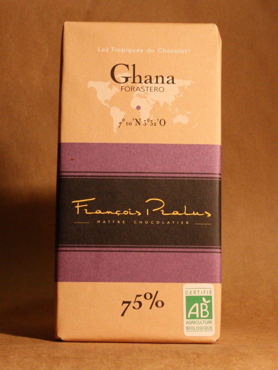 FRANCOIS PRALUS Chocolate Ghana 75% Bar, 3.5274 OZ – Nibbleq