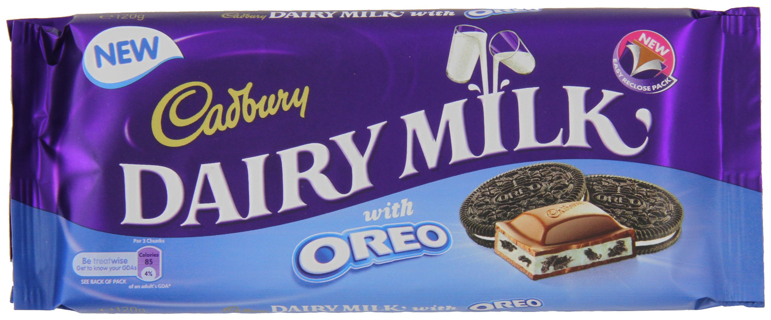 Cadbury Dairy Milk Oreo Cookies 120g – Milk Chocolate with Vanilla ...