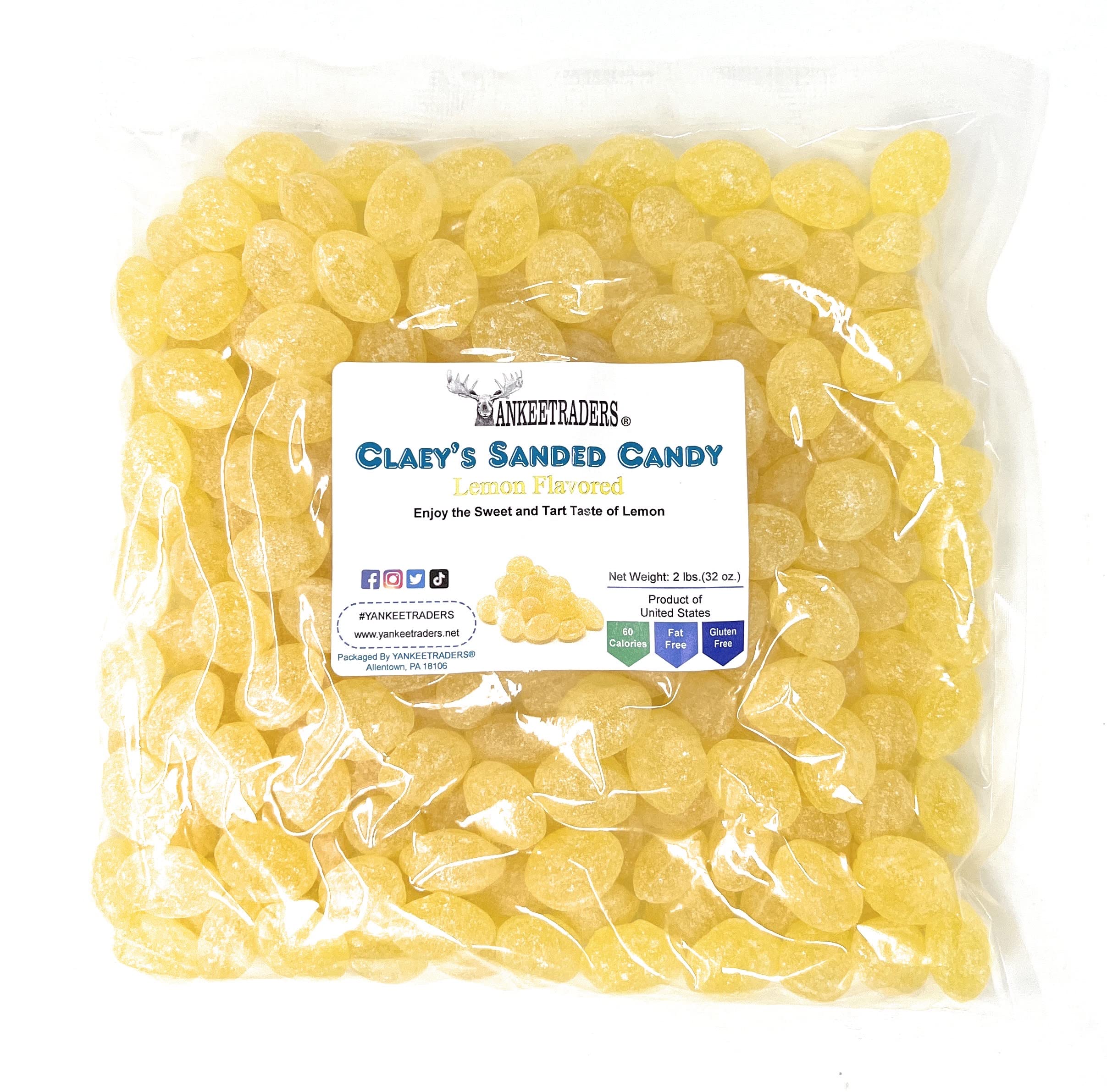 Lemon Sanded Candy Drops 2lb Sweet & Sour Nostalgic Taste Fresh Lemons ...