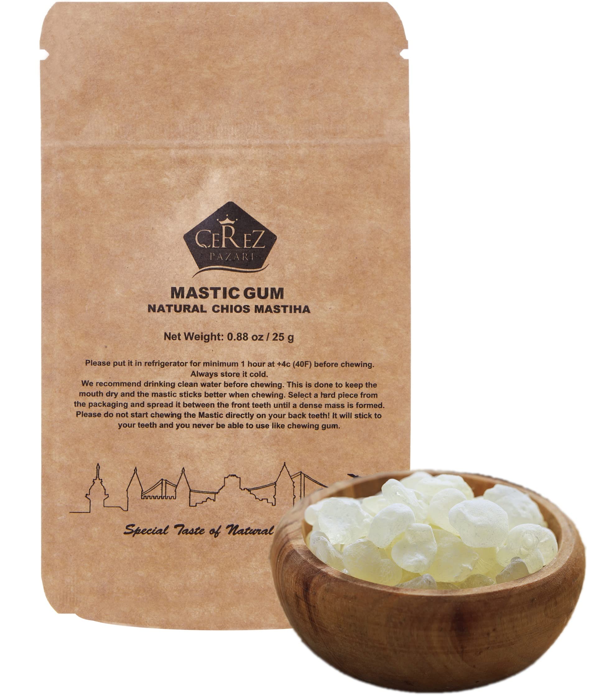 Natural Mastic Gum Resealable Bag 0.88oz 25gr 100% Real Chios Mastiha ...