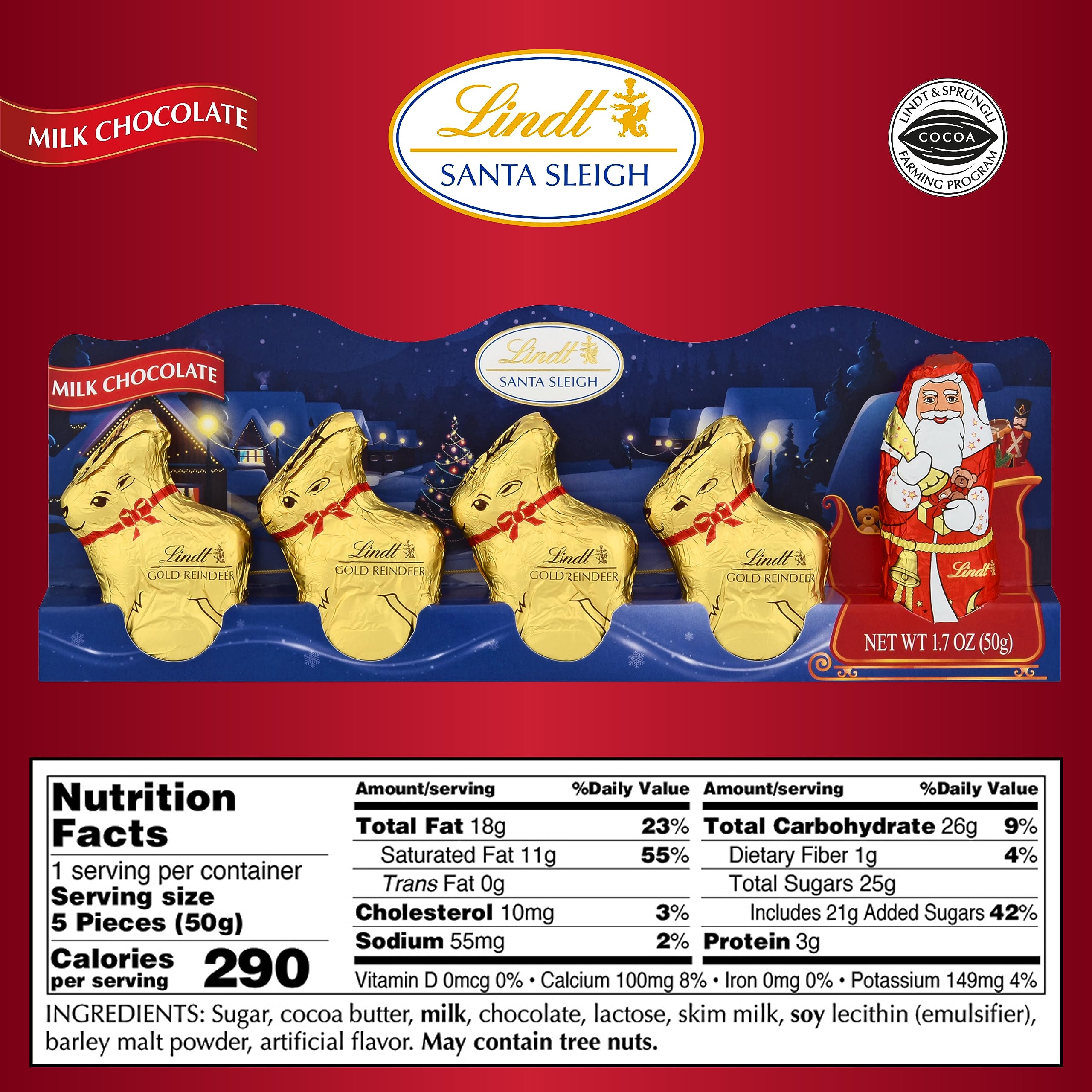 Lindt Mini Sleigh Milk Chocolate Candy 1.7 oz. 5-Pack – Nibbleq