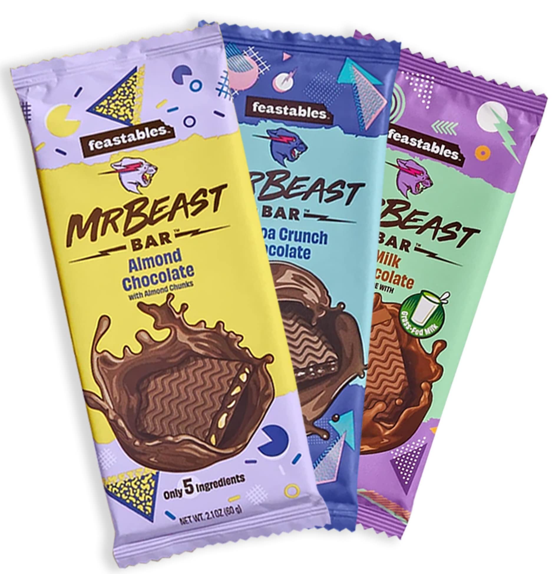 Beast Bar Milk Chocolate, Almond Chocolate, Quinoa Chocolate Feast Bars ...