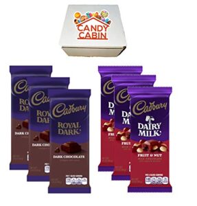 Cadbury Chocolate Candy Bar Variety Box (6-Count) Full Size Bars – DARK ...