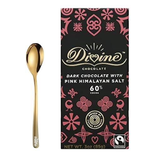 Divine Dark Chocolate Bars with Himalayan Salt, 3 oz, Moofin Golden SS ...