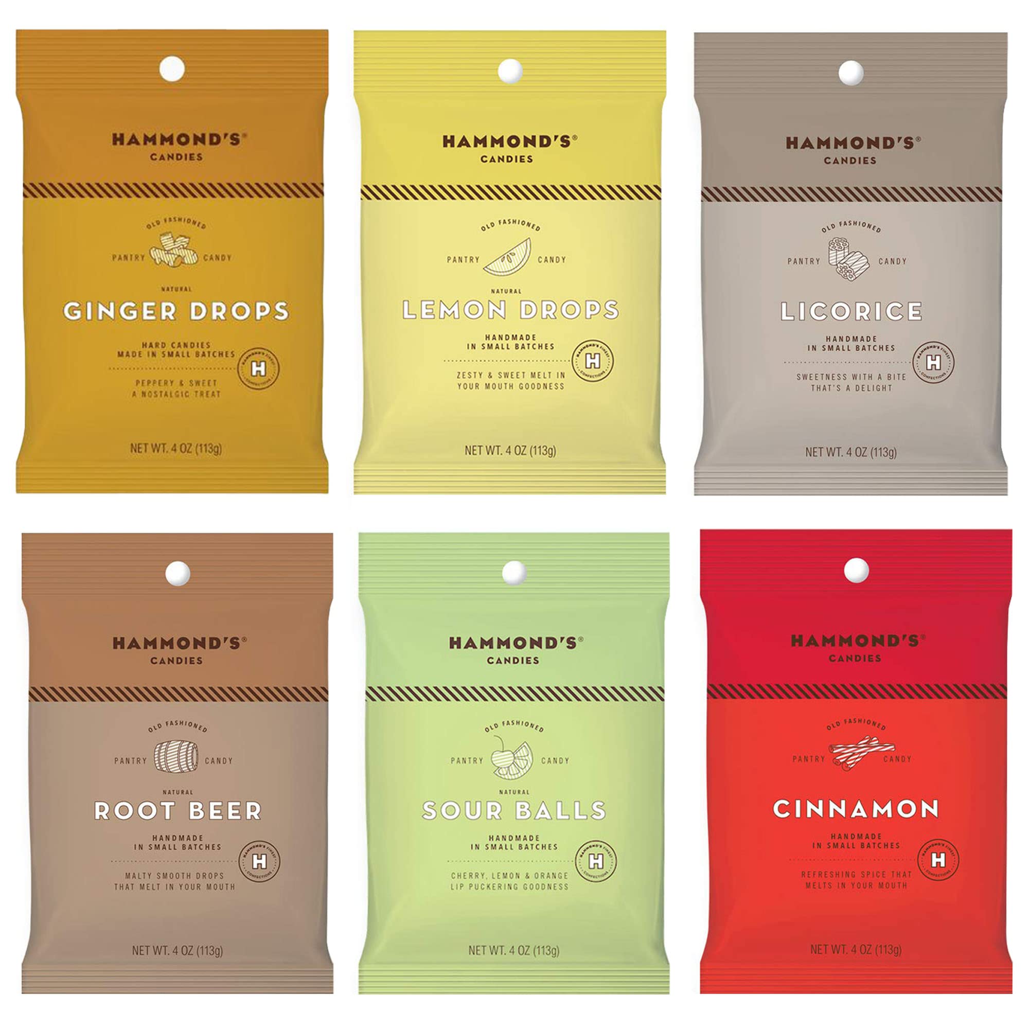 Hammond’s Candies Variety Pack – 6 Flavors of Old Fashioned Pantry ...