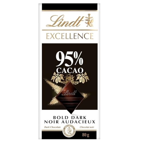 Lindt Excellence 95% Cacao Bold Dark Chocolate Bar 80g/2.8 oz. Imported ...