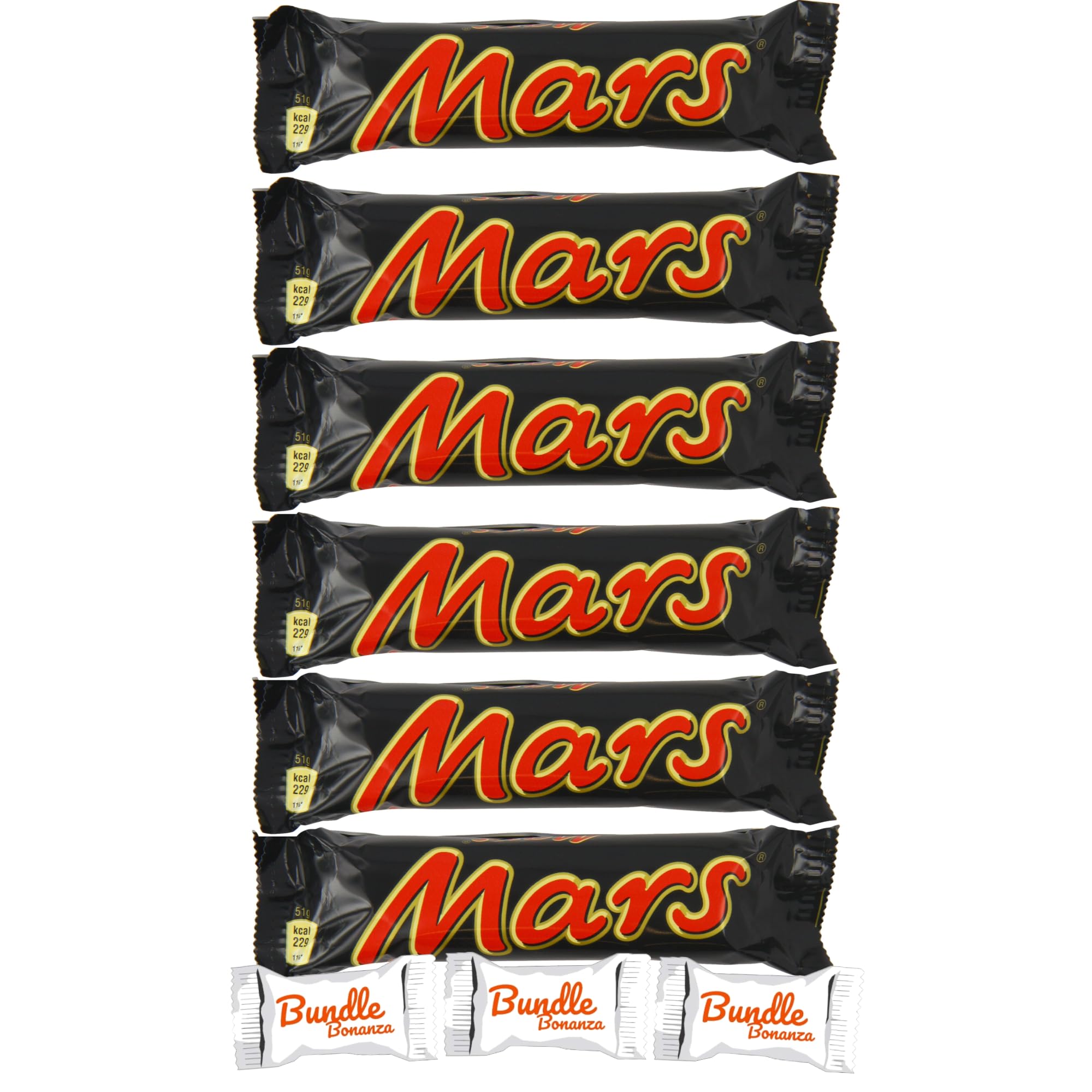 Mars BAR Chocolate 51g (6 Pack) BUNDLE BONANZA Candy – Classic Taste ...