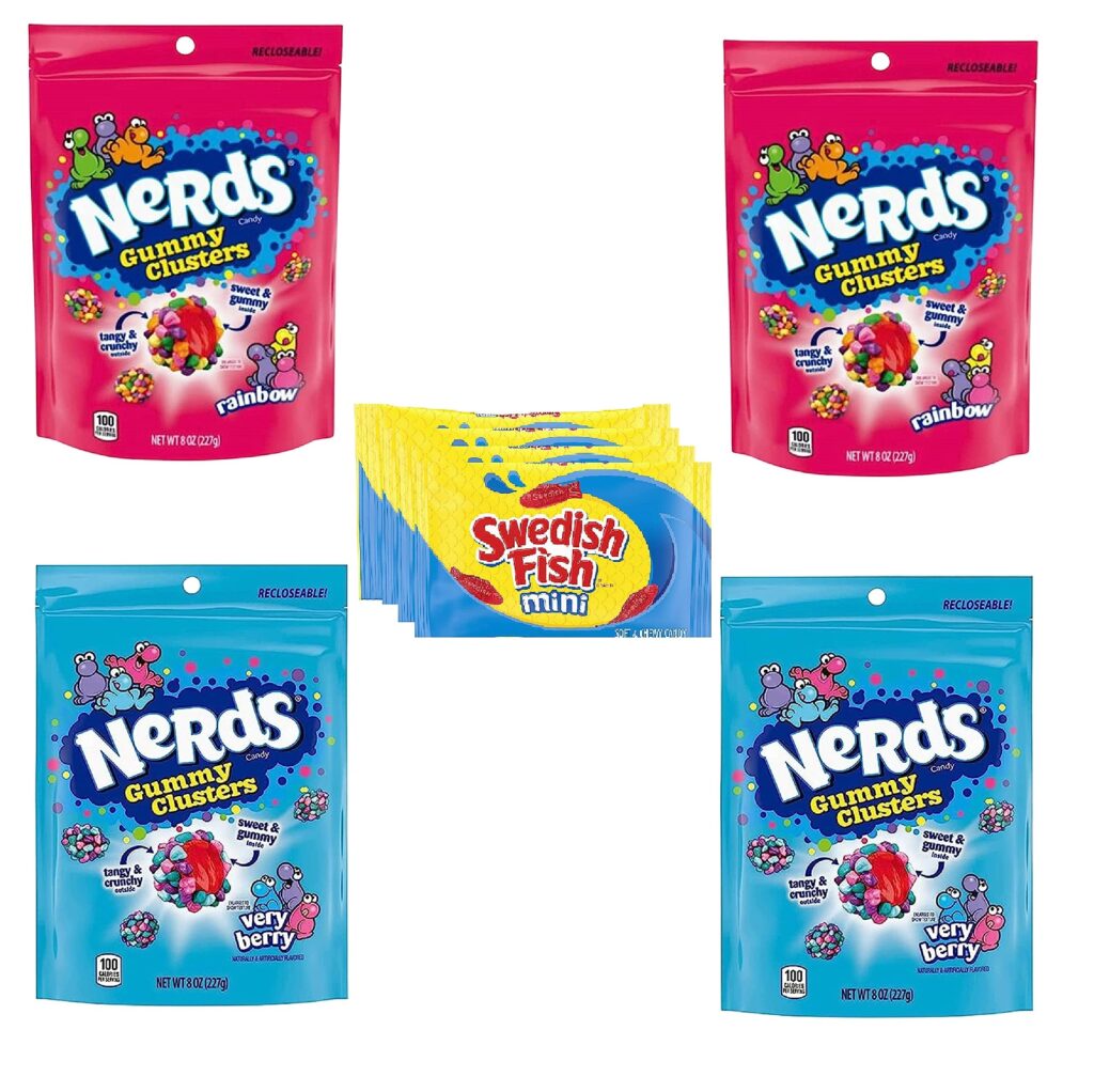 NERDS Gummy Clusters 2 Pound Variety Pack – Rainbow & Very Berry Gummy ...