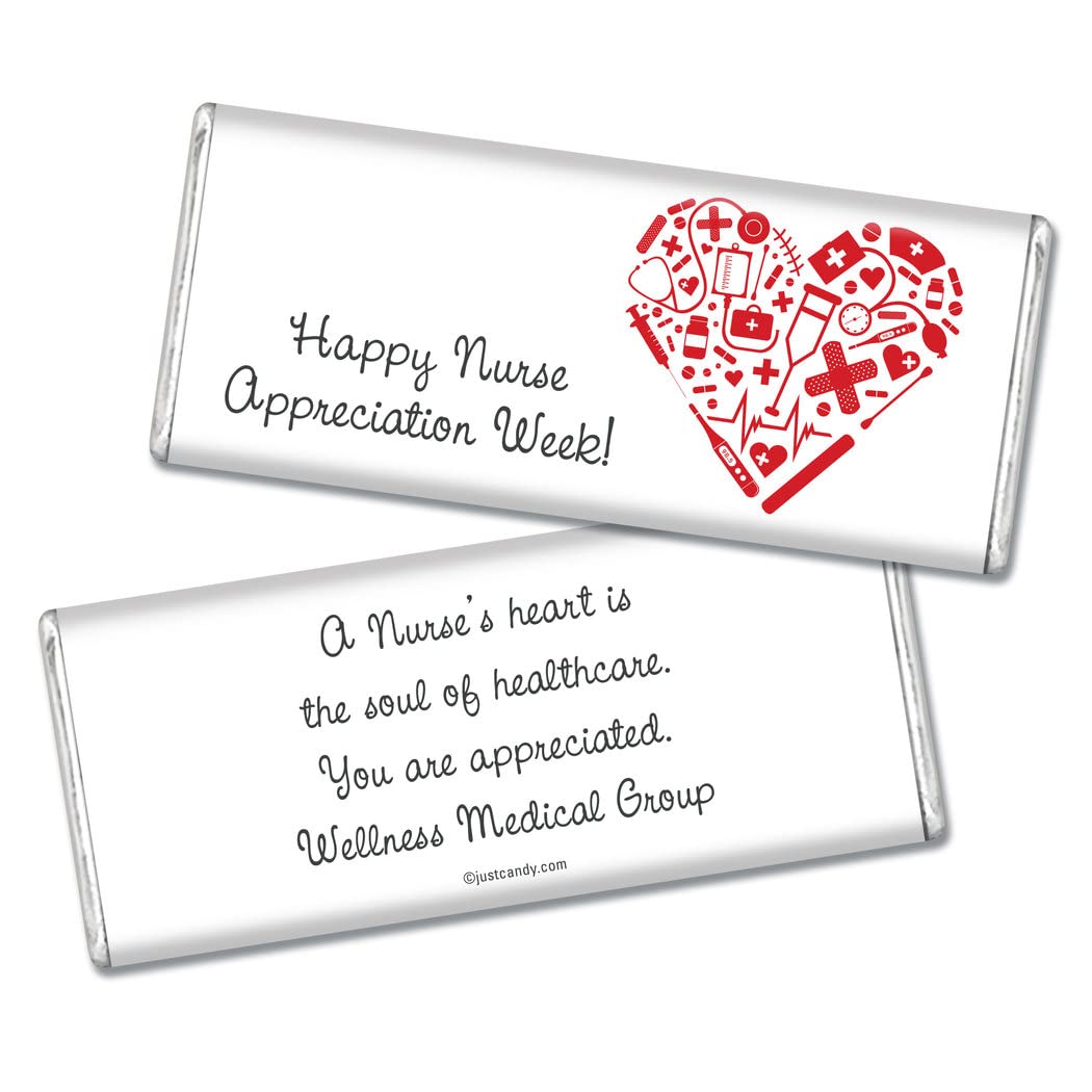 Nurse Appreciation Personalized Chocolate Bar Wrappers (25 Count) WH ...