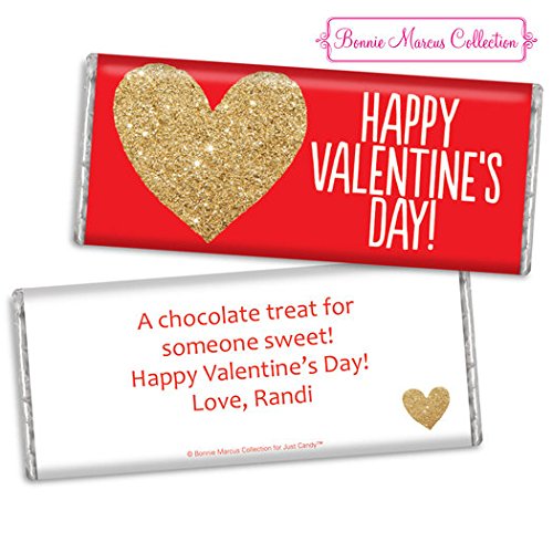 Personalized Glitter Hearts Valentine’s Day HERSHEY’S Chocolate Bar ...