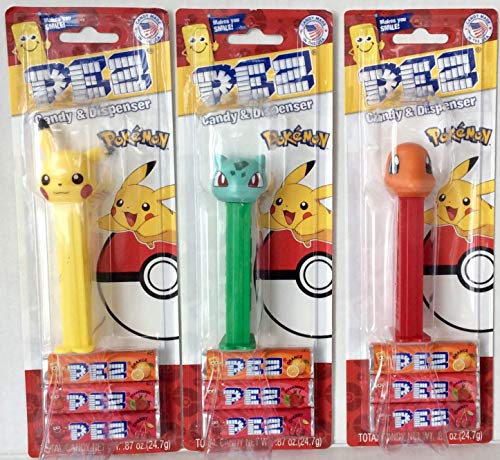 Pez Dispensers Pokemon Trio Bundle – Pikachu, Charmander, Bulbasaur ...