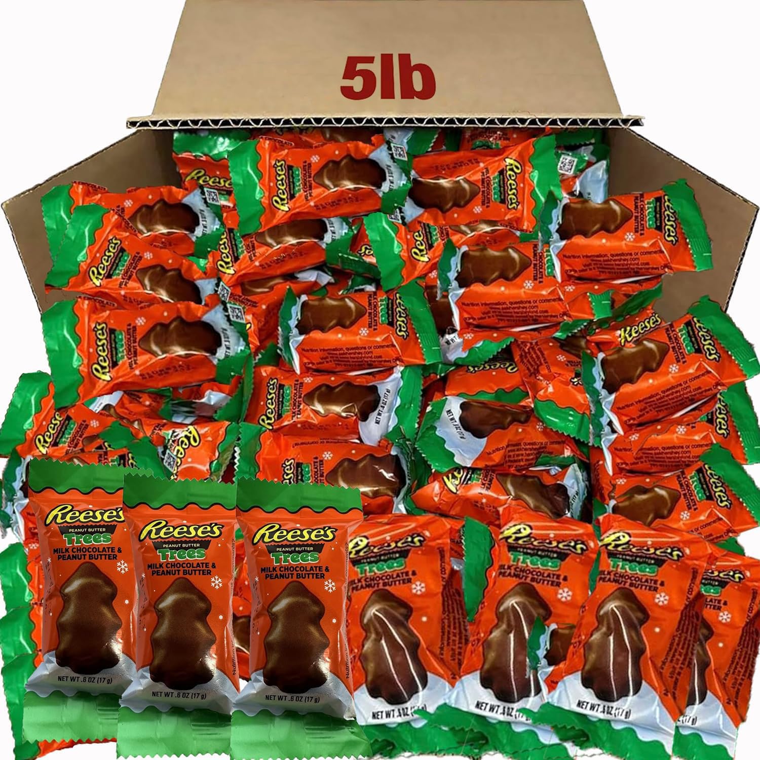 Reese’s Peanut Butter Trees Milk Chocolate Candy Bars 5 Lb Holiday Tree ...