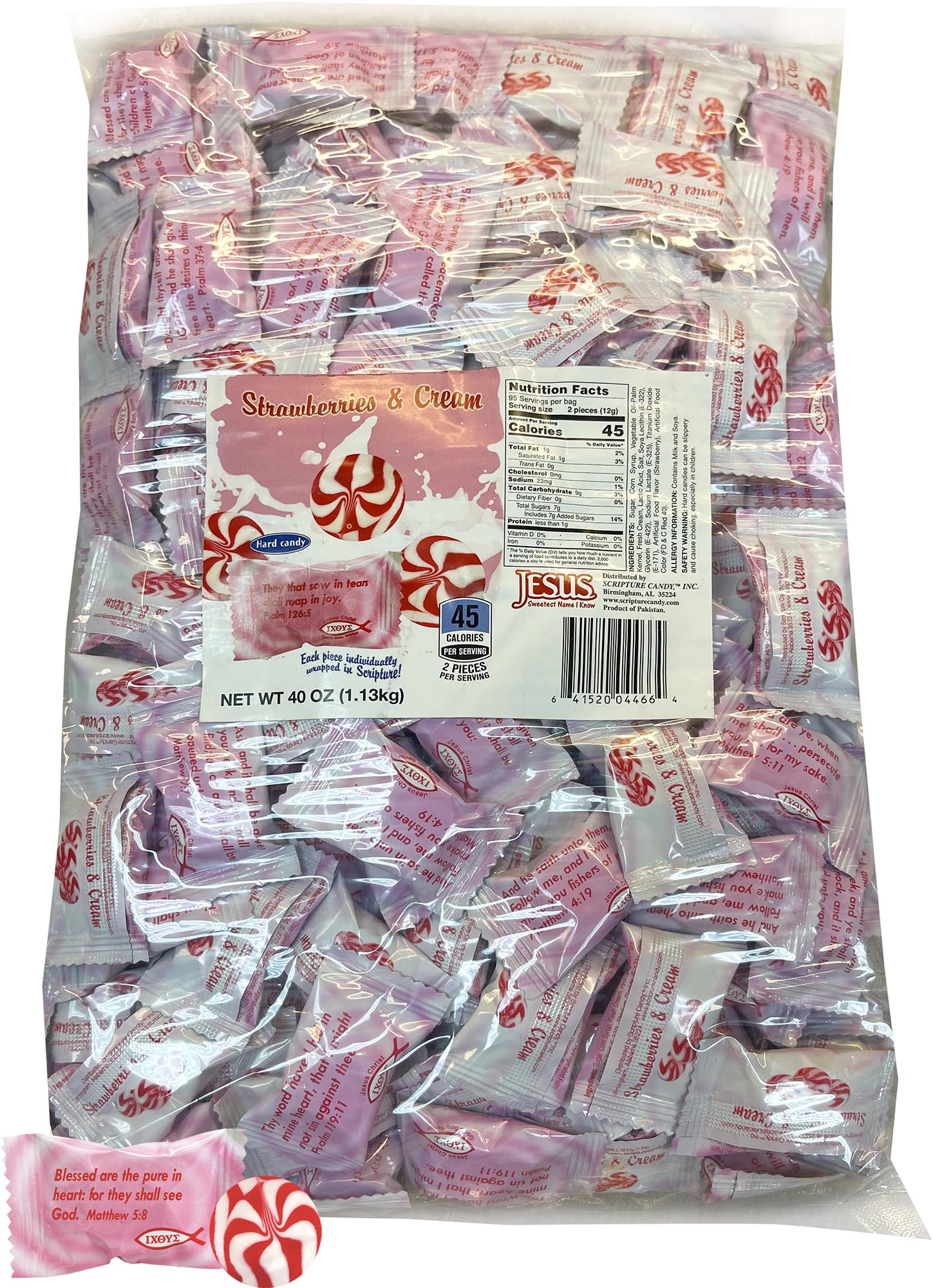 Scripture Candy Creamer Bags 2.5lbs – Strawberries & Cream with ...