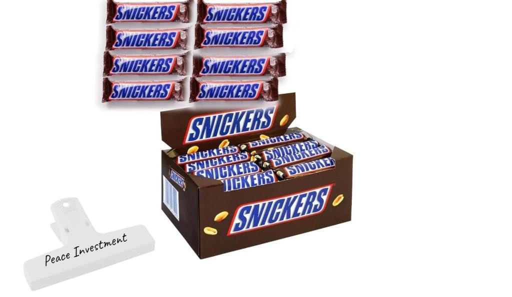 Snickers Milk Chocolate Candy Bars Bulk 40 Size, 48 Count by Peace ...