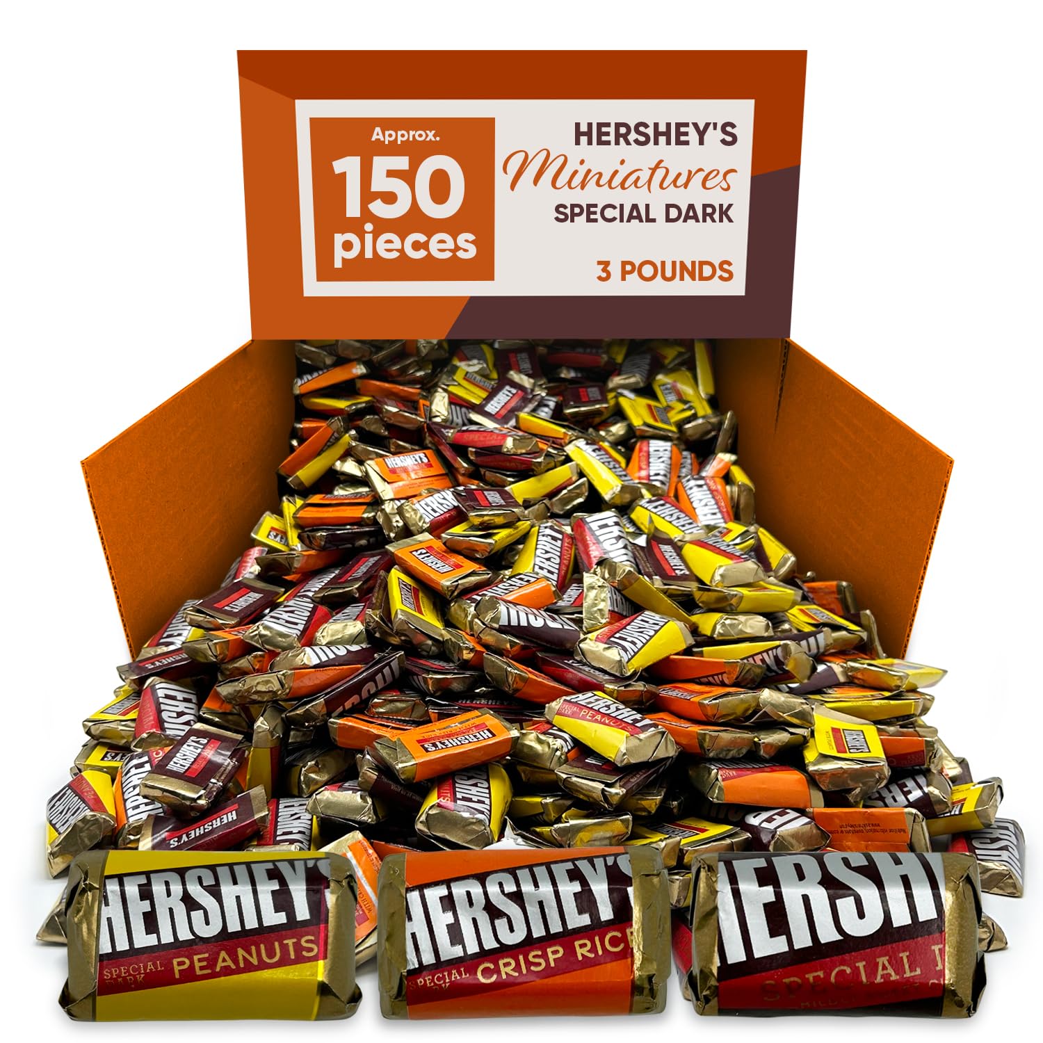 Special Dark Chocolate Miniatures Bulk Snacks – 3LB Box with Approx 150 ...