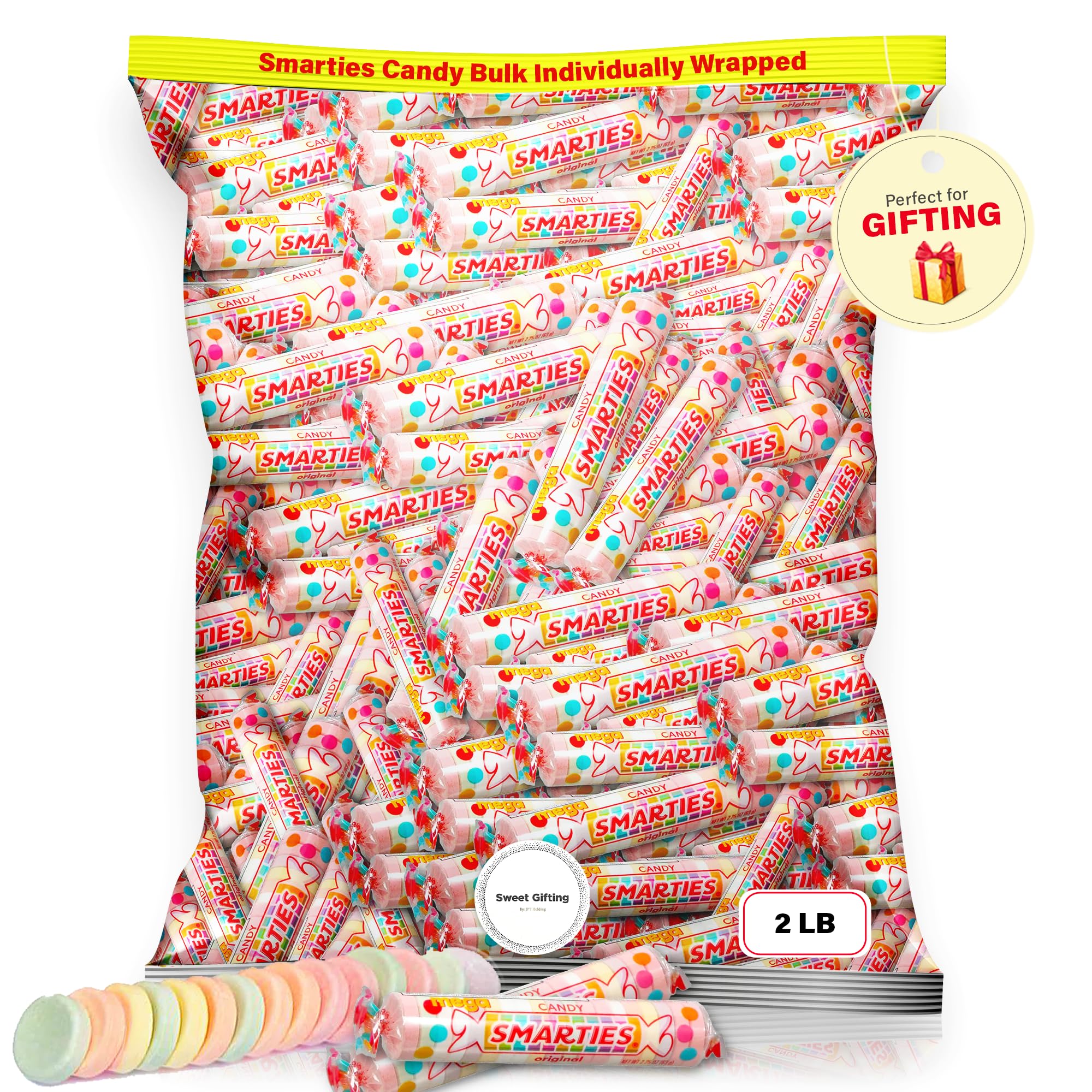 Sweet Gifting Smarties Candy Bulk 2 Lbs | Individually Wrapped Candy ...