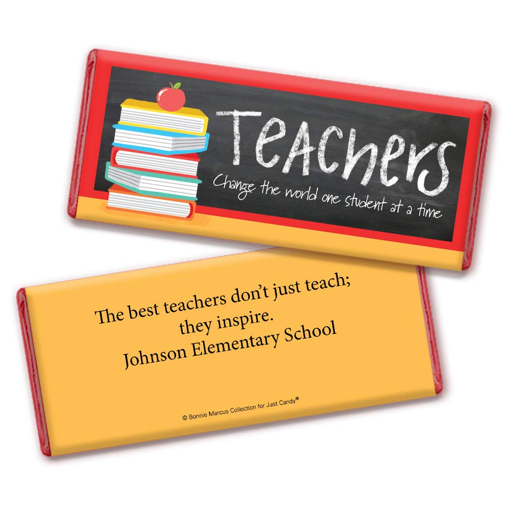 Teacher Appreciation Personalized Chocolate Bar Wrappers 25 Count WH ...
