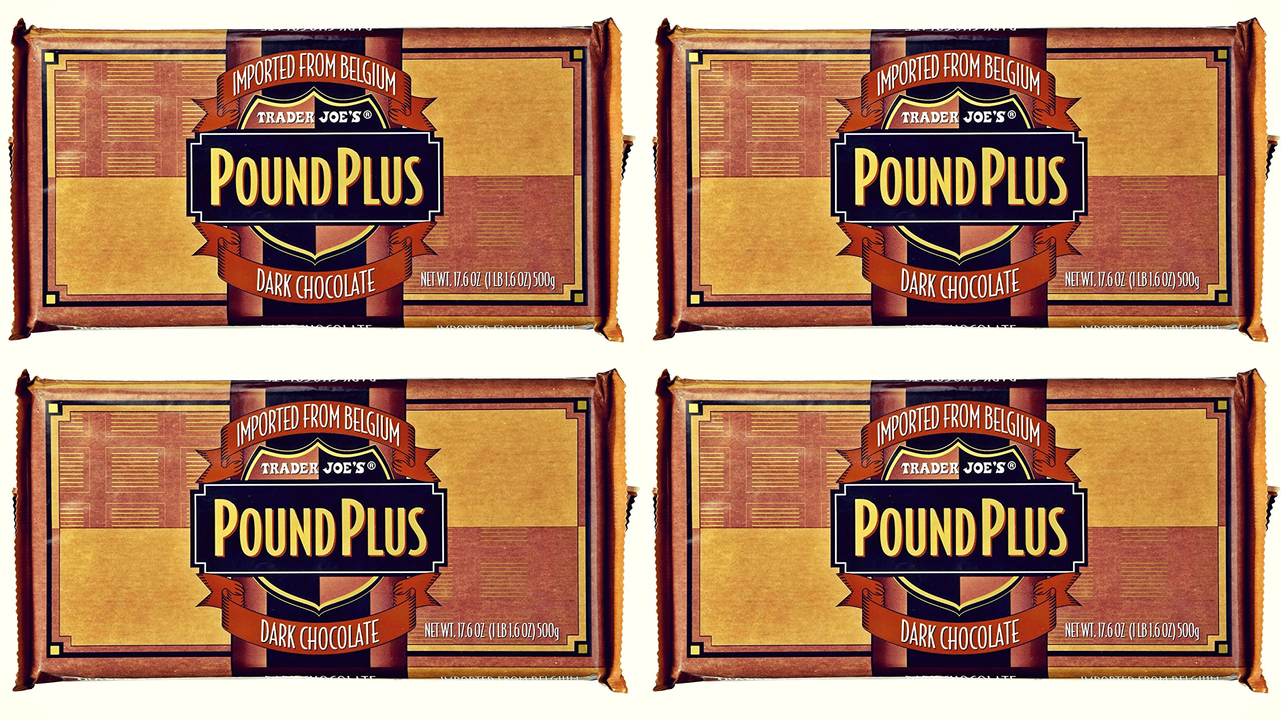 Trader Joe’s Pound Plus Belgian Dark Chocolate Bar 4 Pack 17.6 oz ...