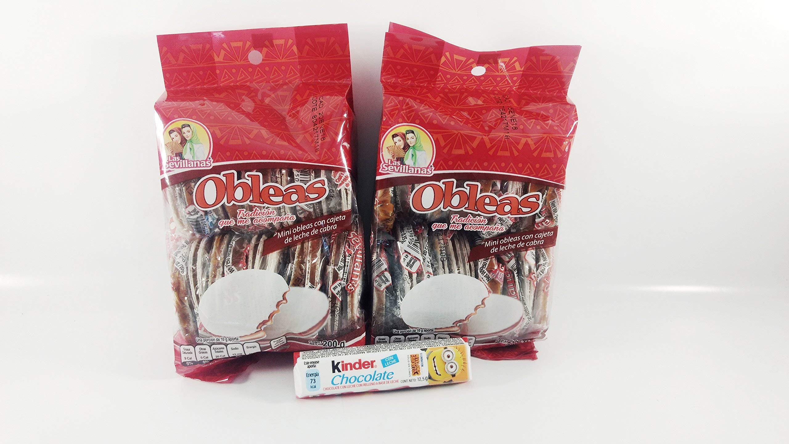 sevillas Pack of 2 Mini obleas Milk Candy Wafers 20 pcs in Pack ...
